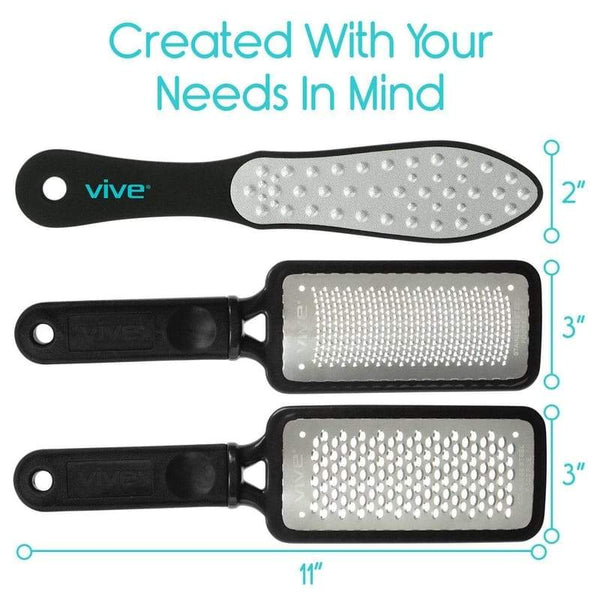 Foot File Set - 3 Piece Set Callus Remover - Vive Health