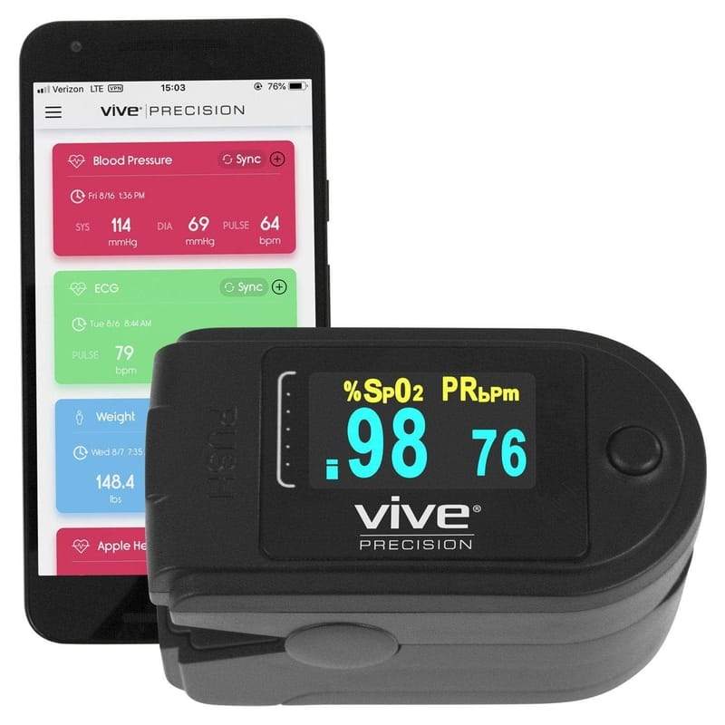 Smart Pulse Oximeter - Oxygen Saturation Tester - Vive Health