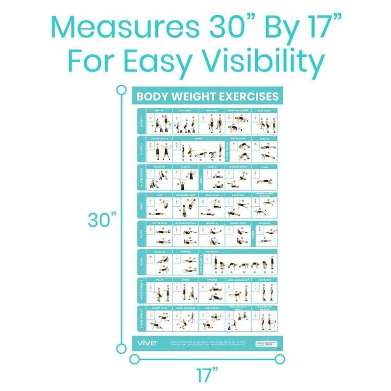 Bodyweight Workout Poster - At Home & Gym Exercises — Vive Health