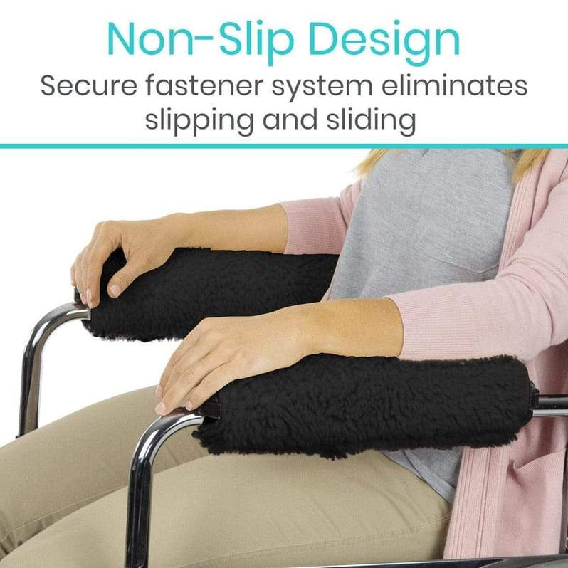 Wheelchair Armrests - Sheepskin & Memory Foam Padding — Vive Health
