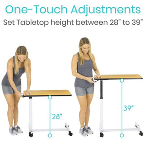 Overbed Table - Rolling Hospital Bed or Laptop Tray — Vive Health
