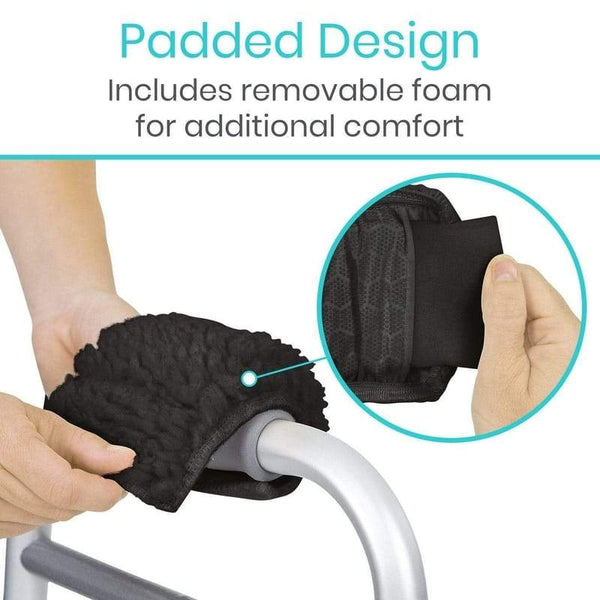 Sheepskin Padded Hand Grips for Folding Walker - Vive Health