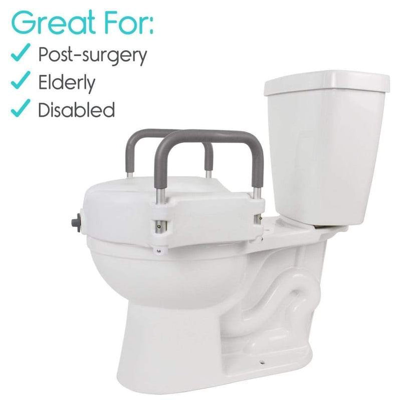 Raised Toilet Seat & Handles - Elevated Handicap Riser — Vive Health