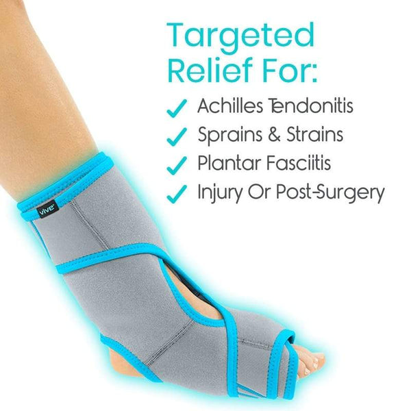 Ankle Ice Pack - Cold Compression Wrap for Swelling - Vive Health