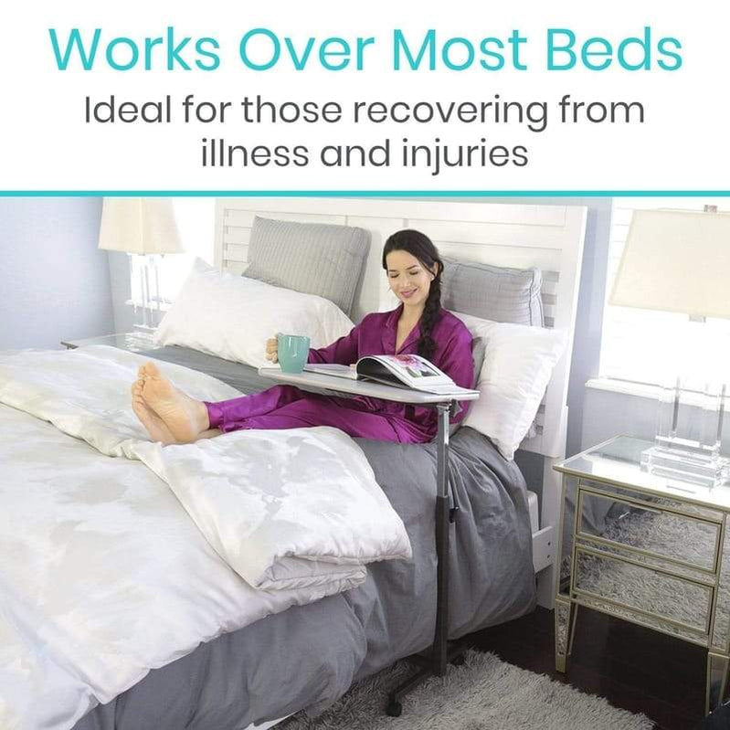 Overbed Table with Wheels | Adjustable Hospital Bed Tables — Vive Health